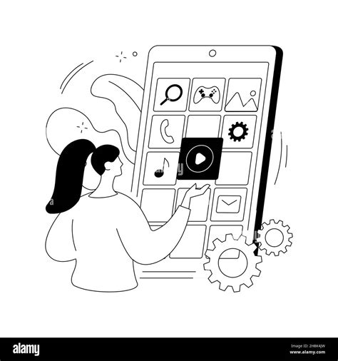 Native Mobile App Abstract Concept Vector Illustration Stock Vector