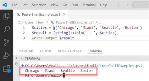 Powershell String Concatenation With Delimiters
