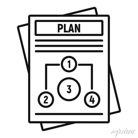Management Plan Icon Outline Management Plan Vector Icon For Posters For The Wall Posters