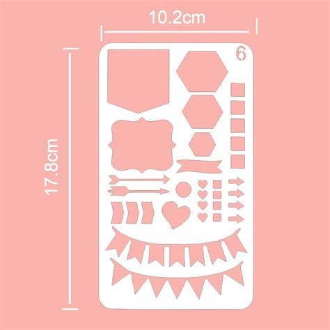 Set 12 Sabloane Pictura Reutilizabil Plastic Alb Emagro