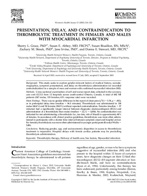 Pdf Presentation Delay And Contraindication To Thrombolytic
