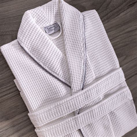 Leruum Bathrobe Waffle Dressing Gowns Unisex Kimono Robe Cotton