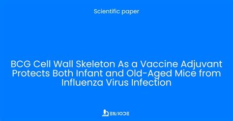 Esiode On Linkedin Scientific Research Bcg Cell Wall Skeleton As A