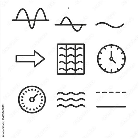 Stock Vektorgrafik „tidal Symbols Outline Outline Style Icon Of Tides And Currents Symbols Tidal