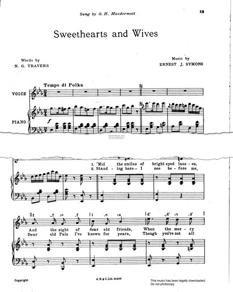 Sweethearts And Wives Gh Macdermott Sheet Music Piano Voice Pdf