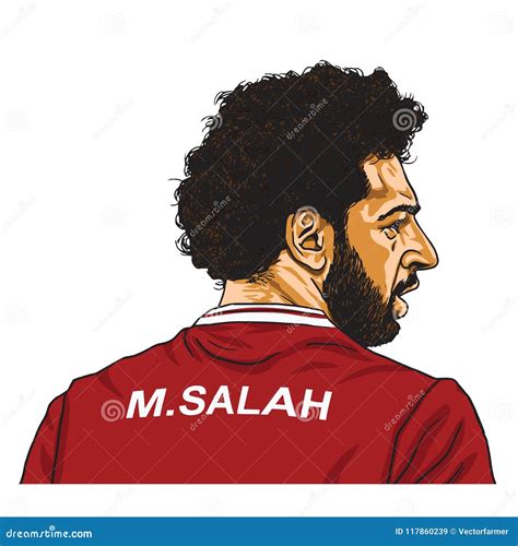 Drawing Of Mo Salah Vector Portrait Cartoon Caricature Illustration June 5 2018 Editorial