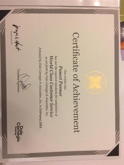 Puneet Parmar On Linkedin Got Trained On World Class Customer Service Certified By Dale