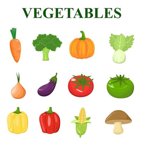 Premium Vector Collection Of Vegetables Vector Illustration