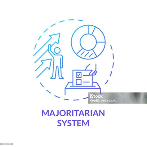 Majoritarian System Blue Gradient Concept Icon Stock Illustration