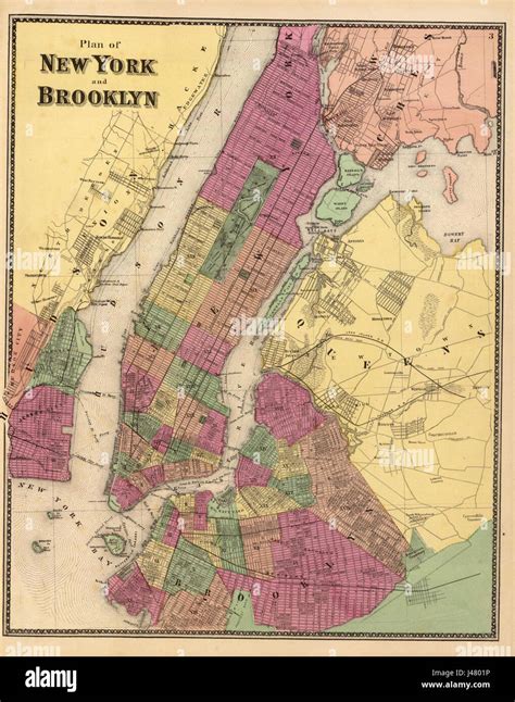 New York And Brooklyn 1868 Refers To Historical Images Or Maps Showing