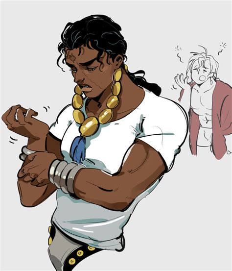 Safebooru 2boys Abs Black Hair Dark Skinned Male Dark Skin Earrings