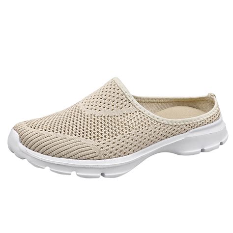 Guobioziy Womens Open Back Sneakers Slip On Mules Shoes Comfort