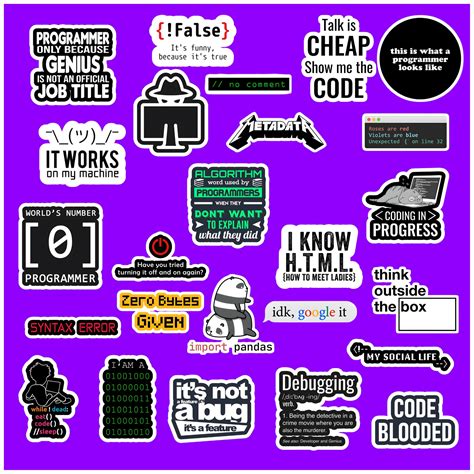 Progammer Coding Sticker Pack Of 50 Peeekaboo