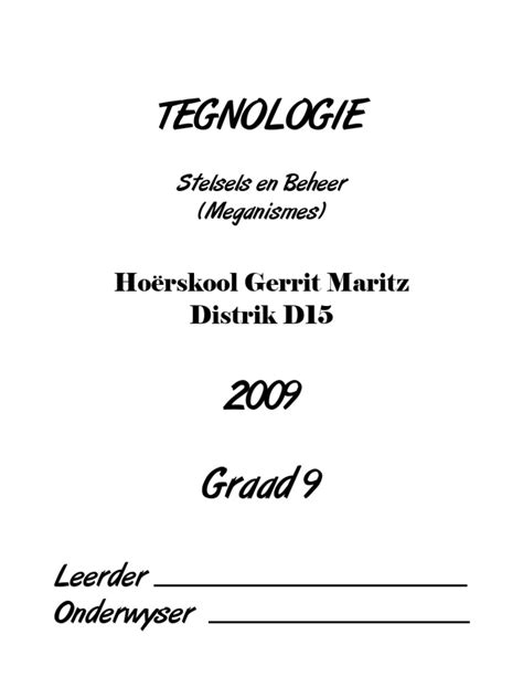 Tegnologie Graad 9 Pdf
