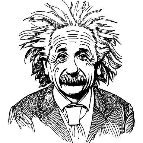Desenho Para Colorir Realista De Albert Einstein · Creative Fabrica