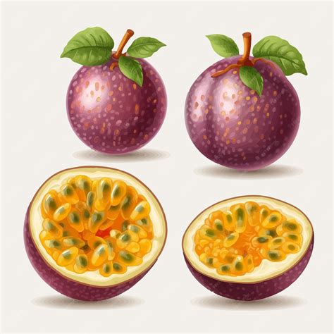 Premium Vector Passion Fruit Vector Art With A Yelloworange Color