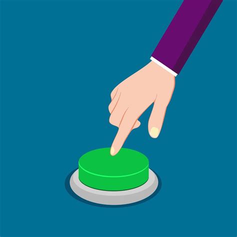 Press The Green Button Power On 42118010 Vector Art At Vecteezy