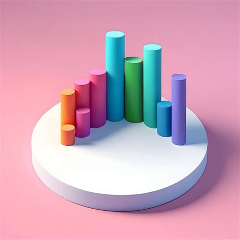 Premium Photo D Bar Chart Illustration Bar Chart With Depth Threedimensional Bar Graph D