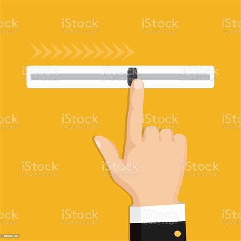 벡터는 일러스트 레이 션 평면 Desig 고립 손가락 슬라이더 단추를 슬라이딩입니다 디자인에 대한 스톡 벡터 아트 및 기타 이미지 디자인 모던 양식 미끄러짐 Istock