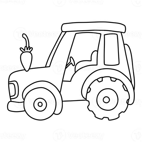 Easter Tractor Illustration Easter Elements Easter Farm Concept