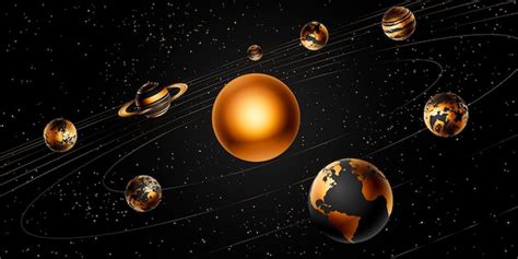 Premium Vector Solar System Vector Realistic Illustration Of The Sun