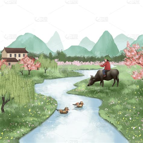 中国风 小桥流水场景