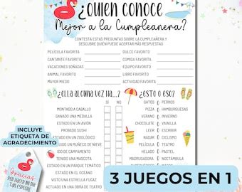Quién Conoce Mejor A La Cumpleañera Juego De Cumpleaños Editable E
