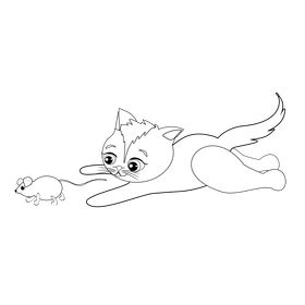 Cartoon Cat Chasing Mouse A 3d Cartoon Cat Chasing A Cartoon Mouse