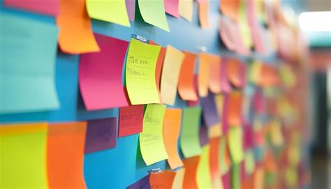 A Wall Full Of Post It Notes With Post It Notes On It Premium Ai Generated Image