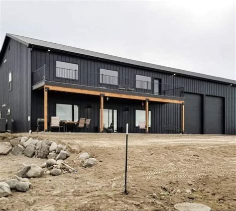 Plan 135083gra Rectangular Barndominium With L Shaped Porch And Drive