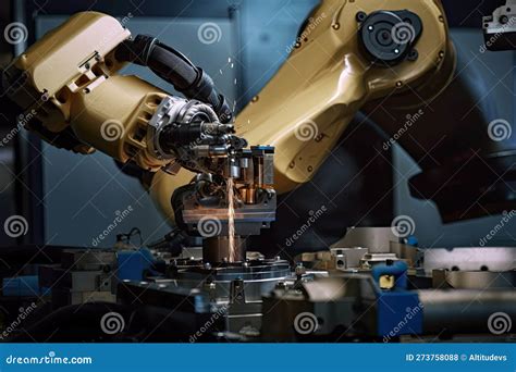 Custom Robotic End Effector With Tool Preparing To Perform Precision