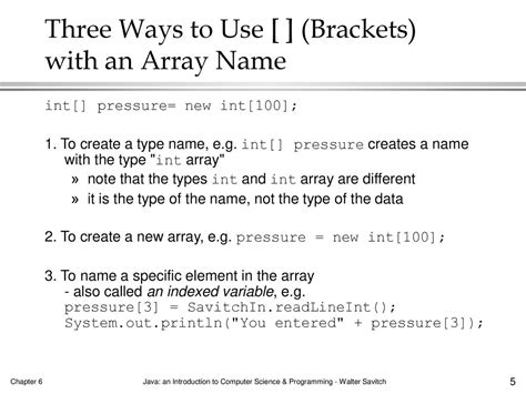 Arrays Chapter 6 Array Basics Arrays In Classes And Methods Ppt Download
