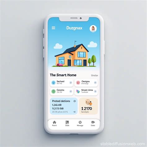 Mobile Smart Home Interface Design Stable Diffusion Online
