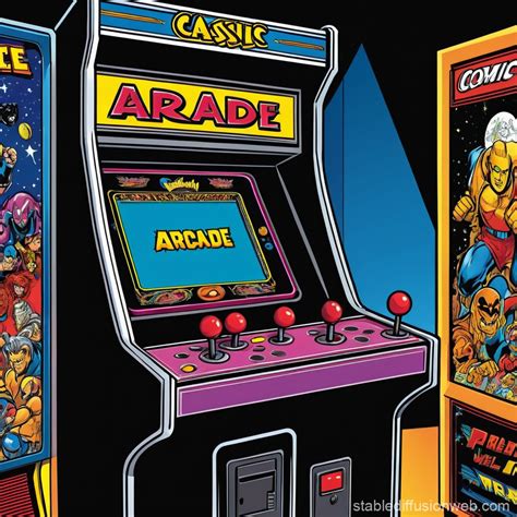Classic Arcade Cabinet Close Up Stable Diffusion Online