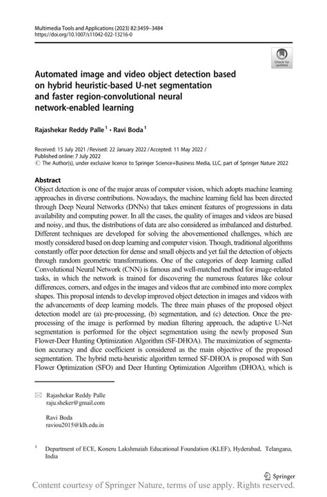 Automated Image And Video Object Detection Based On Hybrid Heuristic Based U Net Segmentation