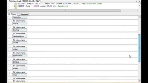 Tsql How To Loop Through All Databases On A Server Youtube