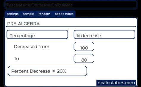 percent decrease calculator