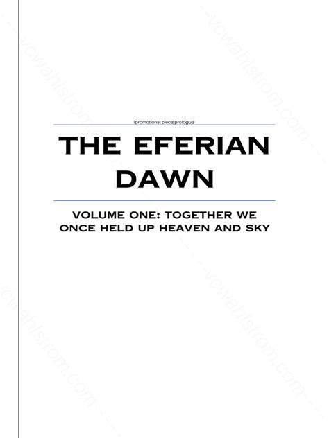 The Eferian Dawn Volume One Prologue Pdf
