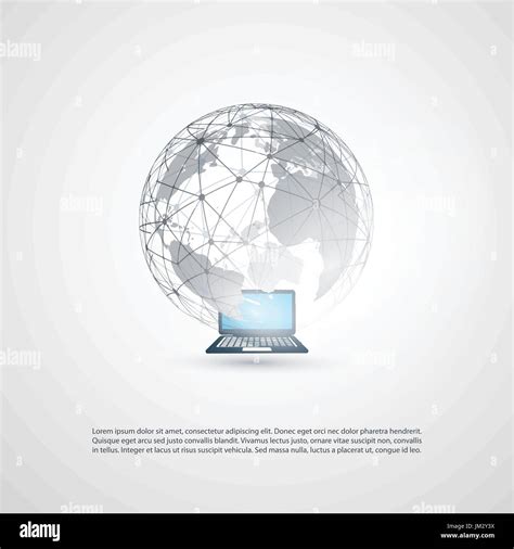Abstract Cloud Computing And Global Network Connections Concept Design