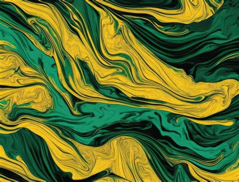 유화 줄무늬와 다채로운 대리석 무늬가 있는 액체 녹색 추상 배경 프리미엄 사진