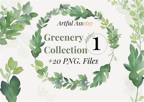 Greenery Collection 1 Greenery Clipart Afbeelding Door Artful Assetsy