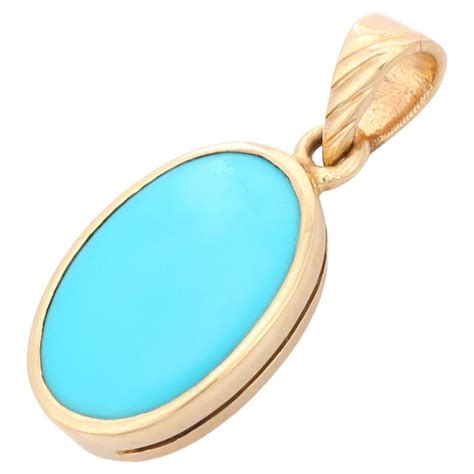 Oval Tourmaline 14k Yellow Gold Pendant For Sale At 1stdibs