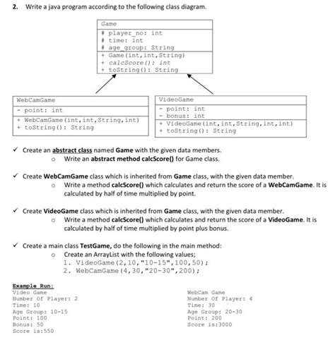 Solved 2 Write A Java Program According To The Following
