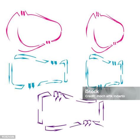다채로운 개요 거품 연설 견적 상자 템플릿 디자인 그림 흰색 배경에 고립 0명에 대한 스톡 벡터 아트 및 기타 이미지 0명
