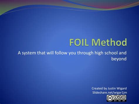 Ppt Foil Method Powerpoint Presentation Free Download Id 2804510