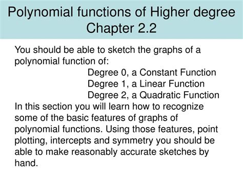 PPT Polynomial Functions Of Higher Degree Chapter PowerPoint