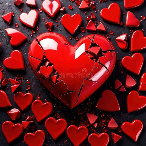 Broken And Shattered Heart Heartboken With Lost Love Stock