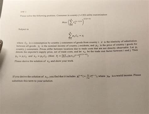 solved hw 1 please solve the following problem consumer in