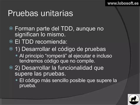 Desarrollo Guiado Por Pruebas Ppt