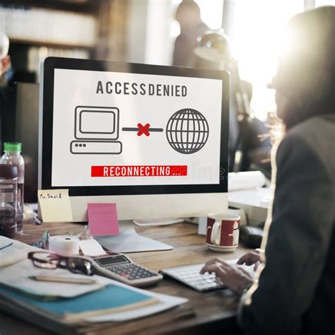 `access Denied` At Computer System Screen Stock Image Image Of Defend